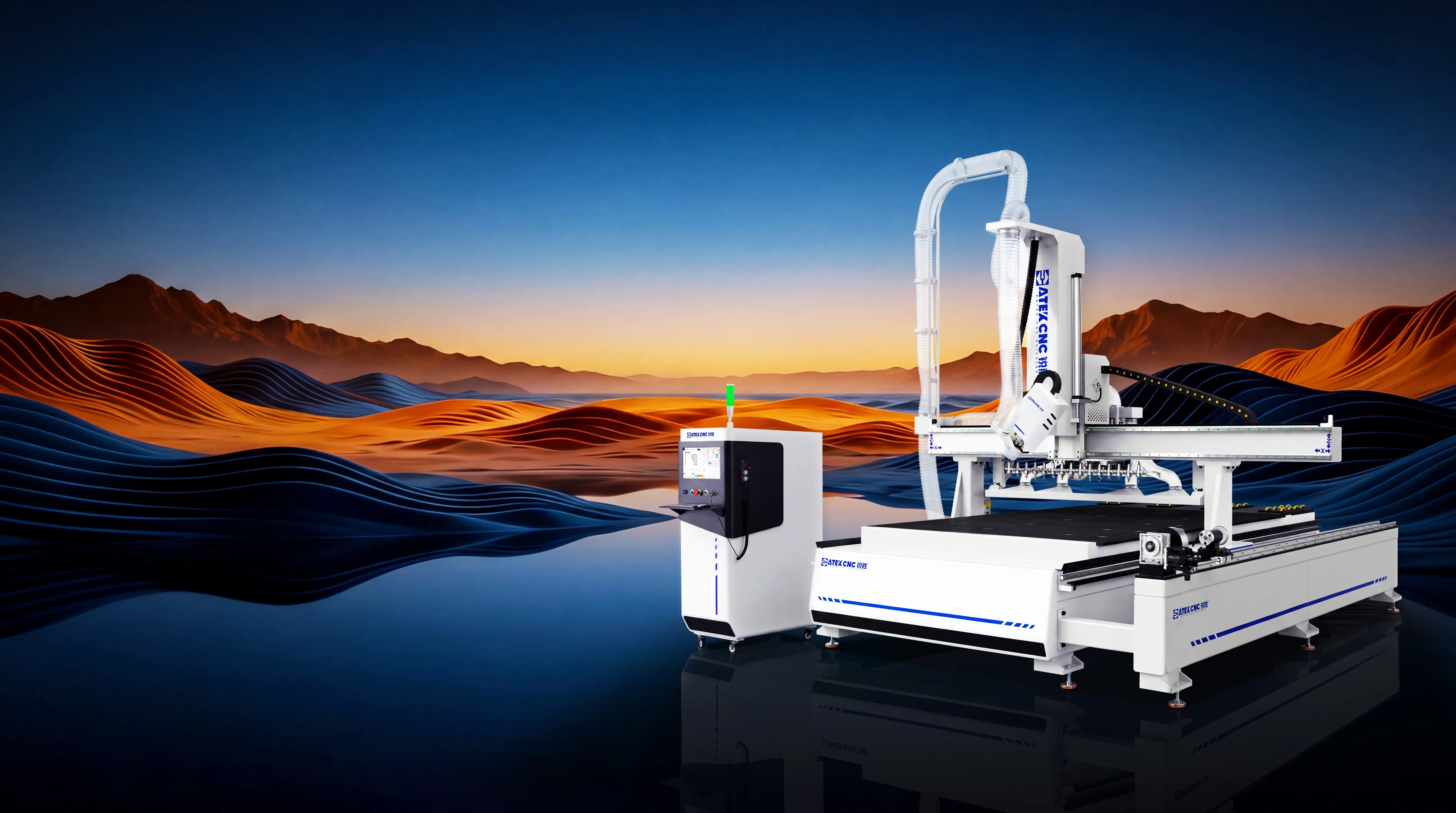 Spire 2130 4-Axis Linear ATC CNC Router with Swing Head and 4th Rotary ...
